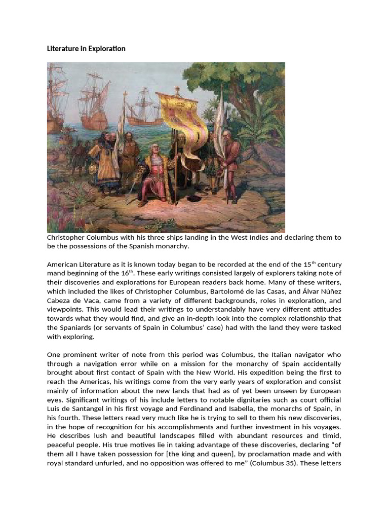 Exploration Period and Its Literature | PDF | Christopher Columbus ...