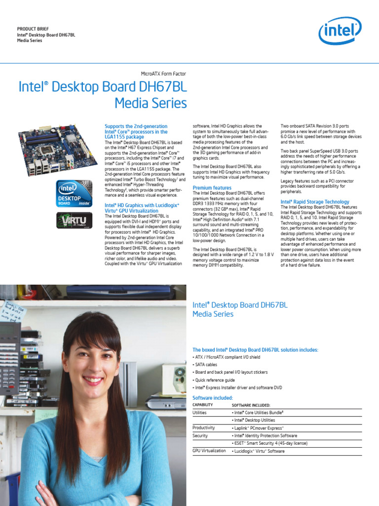 desktop-board-dh67bl-media-brief | PDF | Intel | Bios