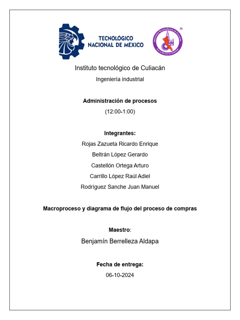 Macroproceso y Diagrama de Flujo Equipo | PDF