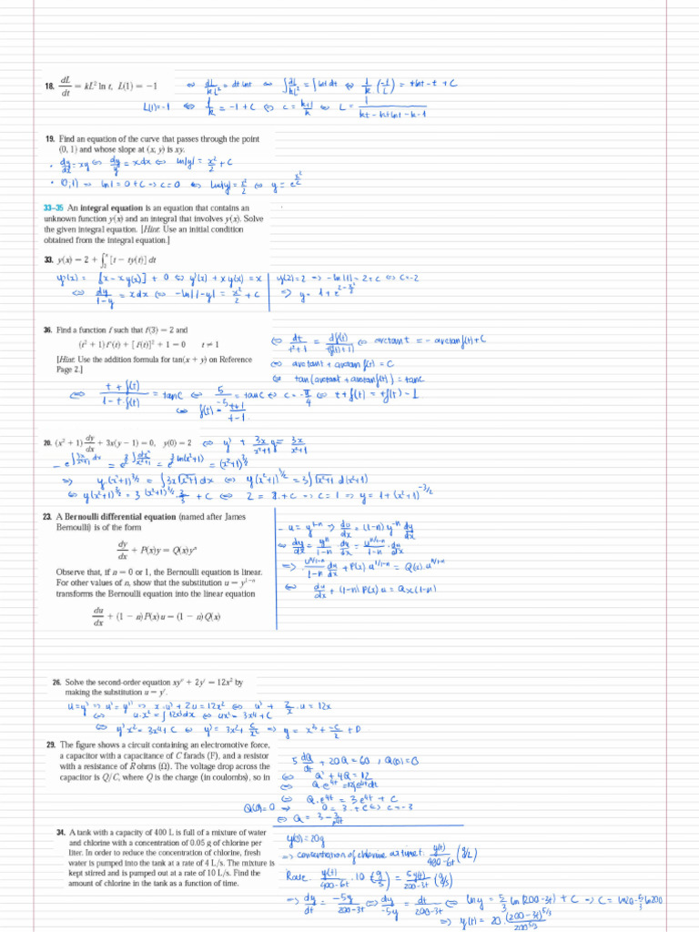 HW Separable and Linear Differential Equations | PDF
