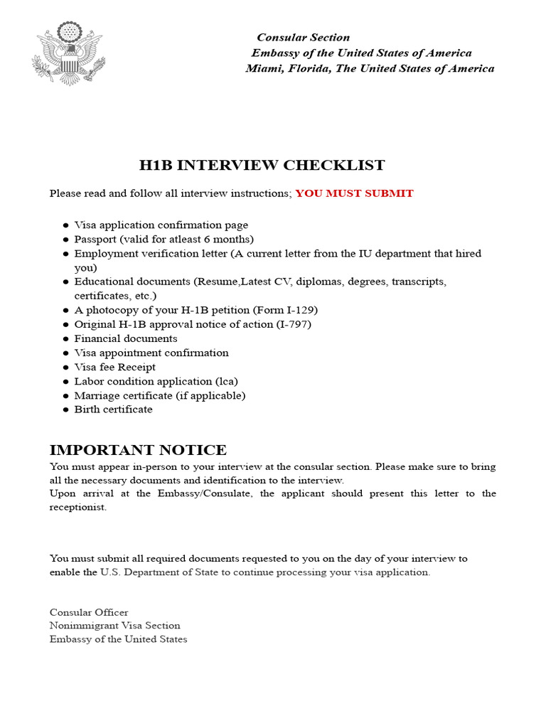 Interview Checklist | PDF