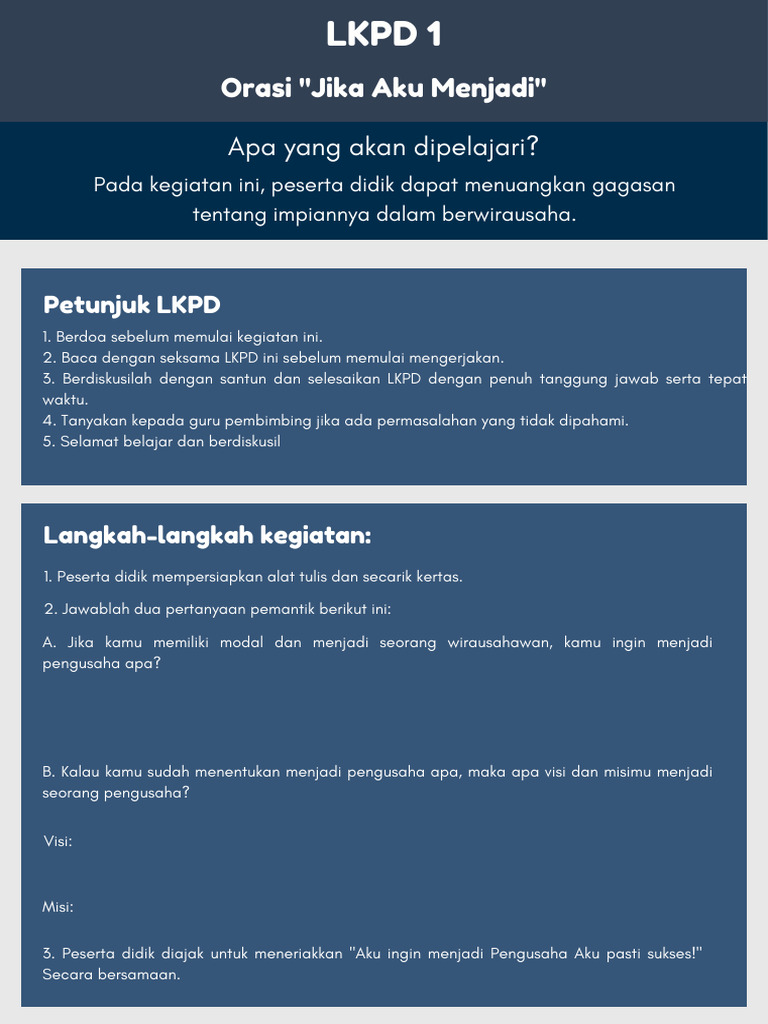 LKPD Kewirausahaan P5 | PDF