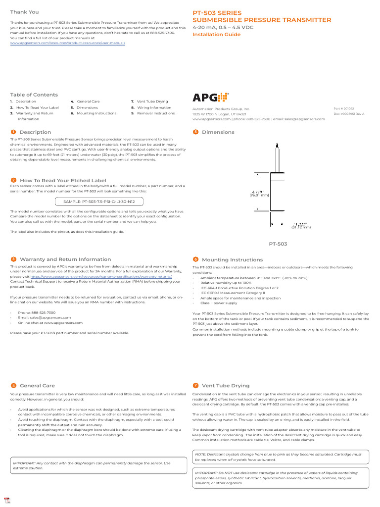 Pt-503 INSTRUCTIONS | PDF | Vacuum Tube | Pressure Measurement