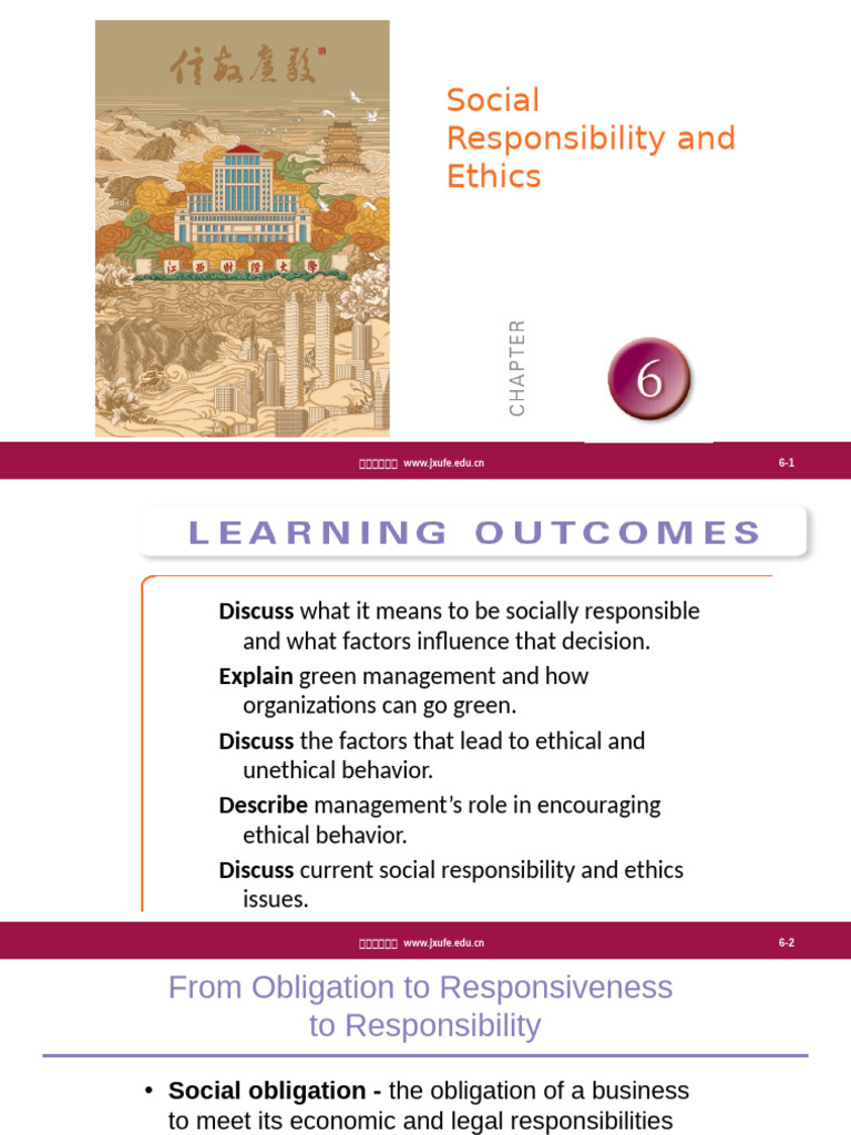 CH6 Managing Social Responsibility and Ethics | PDF | Psychology | Business