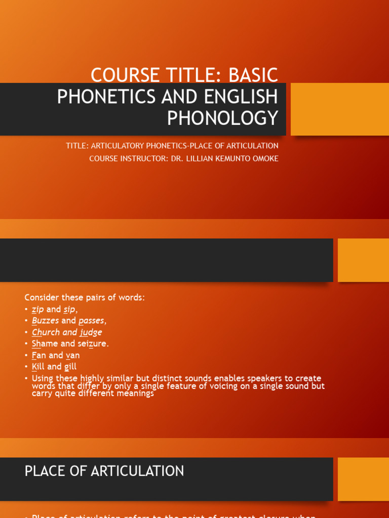 [Basic Phonetics and English Phonology] Week 3- Articulatory Phonetics ...