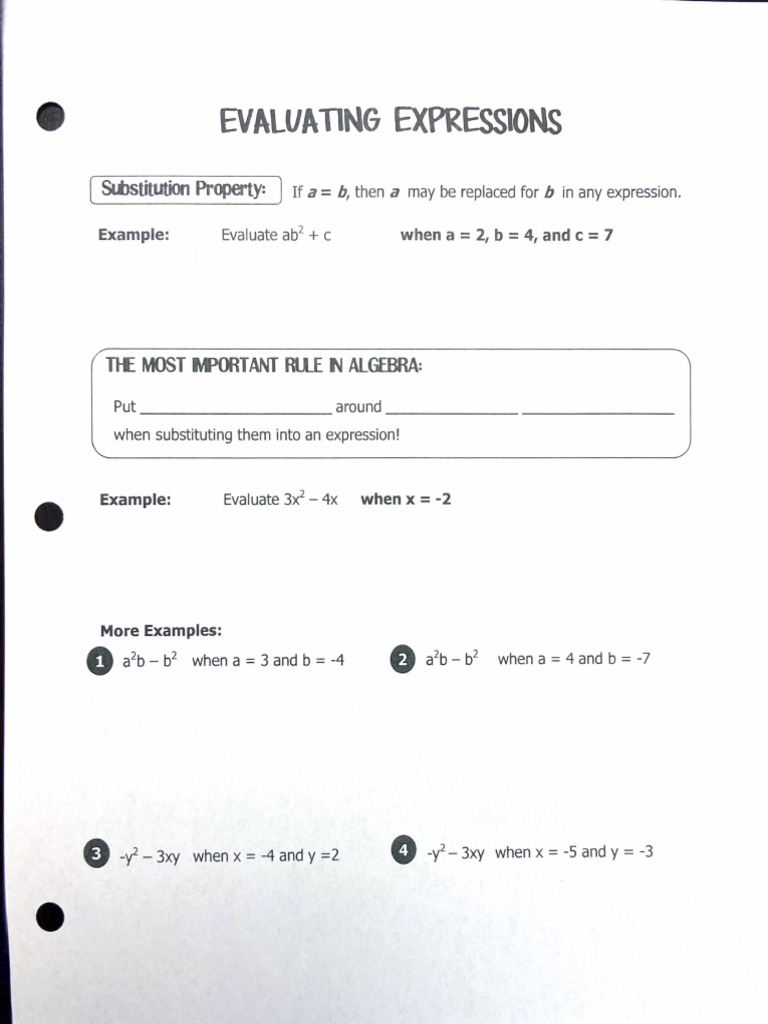 Evaluating Expression Notes | PDF
