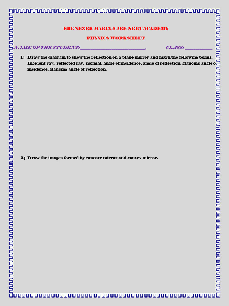 Ix Physics Worksheet | PDF