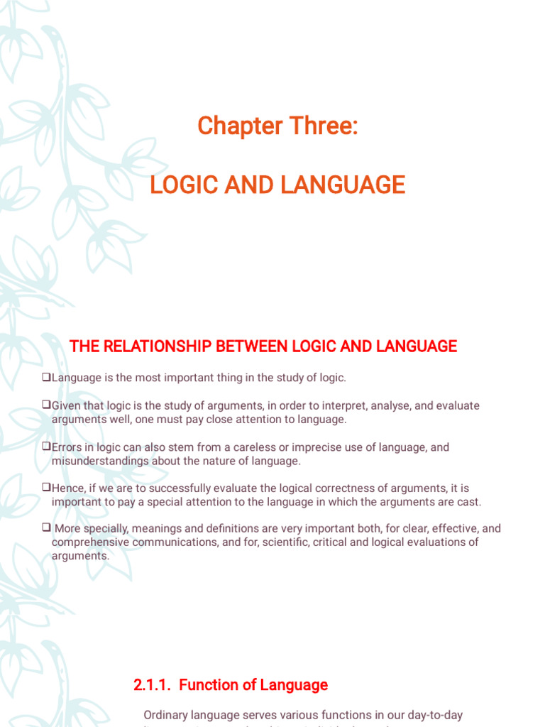 CH-3 Logic | PDF | Definition | Linguistics