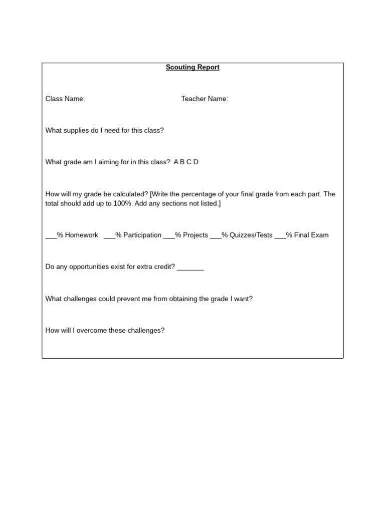 Scouting Report | PDF