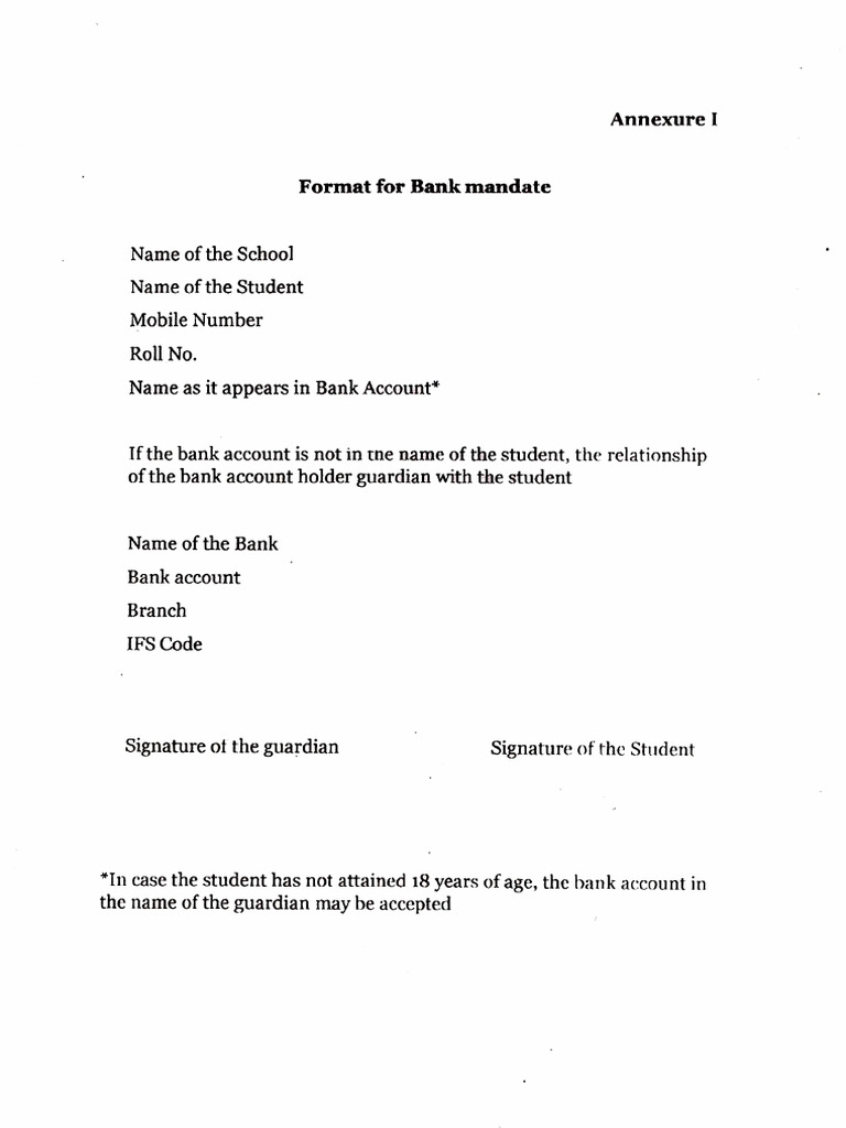 Bank Mandate Format | PDF