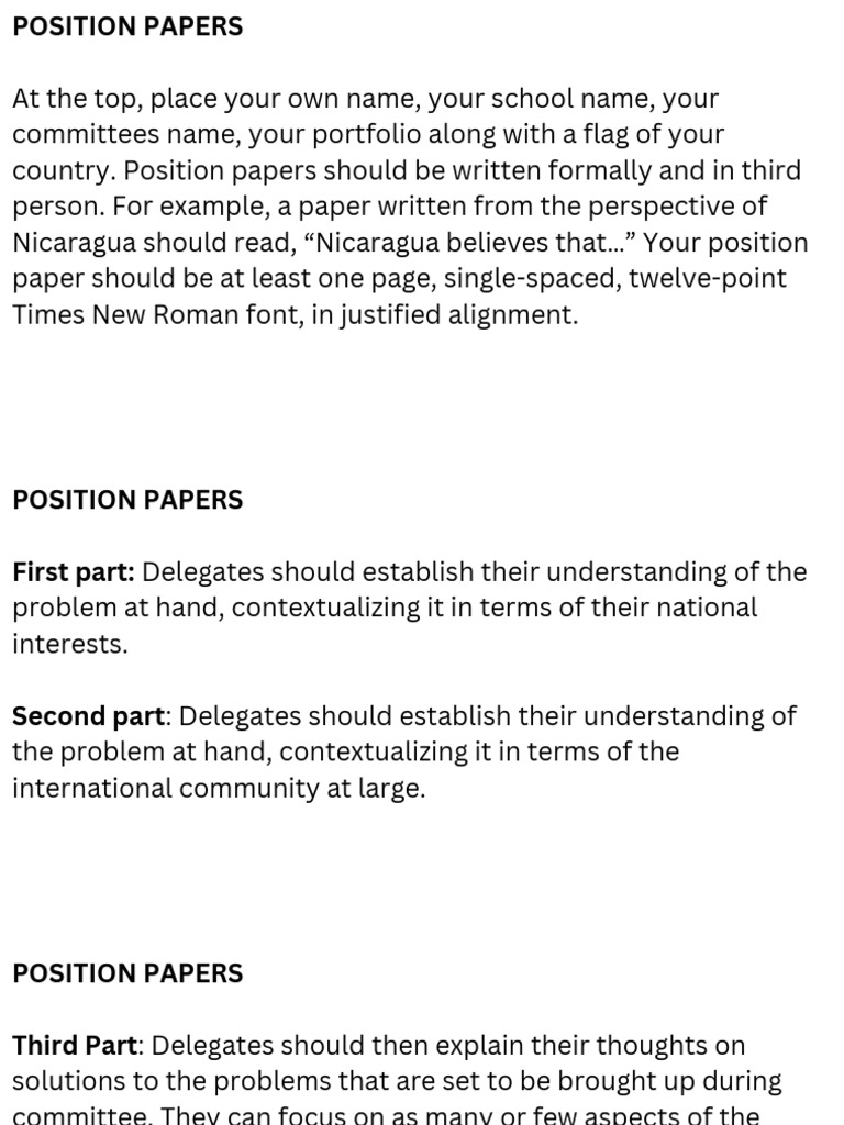 Position Paper Format | PDF