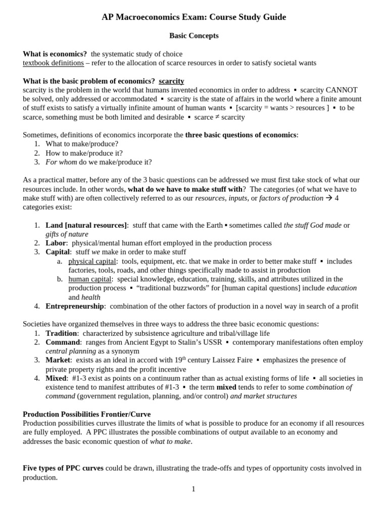 AP Macroeconomics Study Guide | PDF | Money Supply | Consumer Price Index