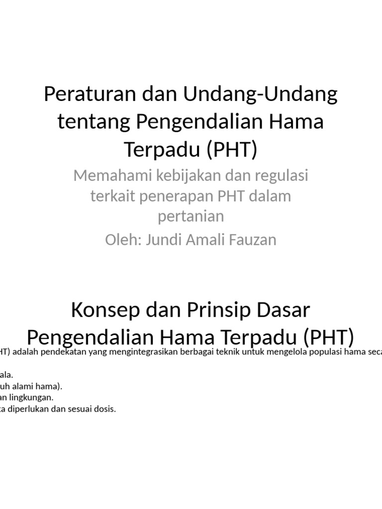 Peraturan PHT Condensed Presentation | PDF