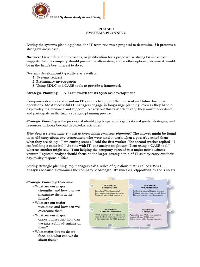 02 Systems Planningt4t4t | PDF | Feasibility Study | Strategic Planning