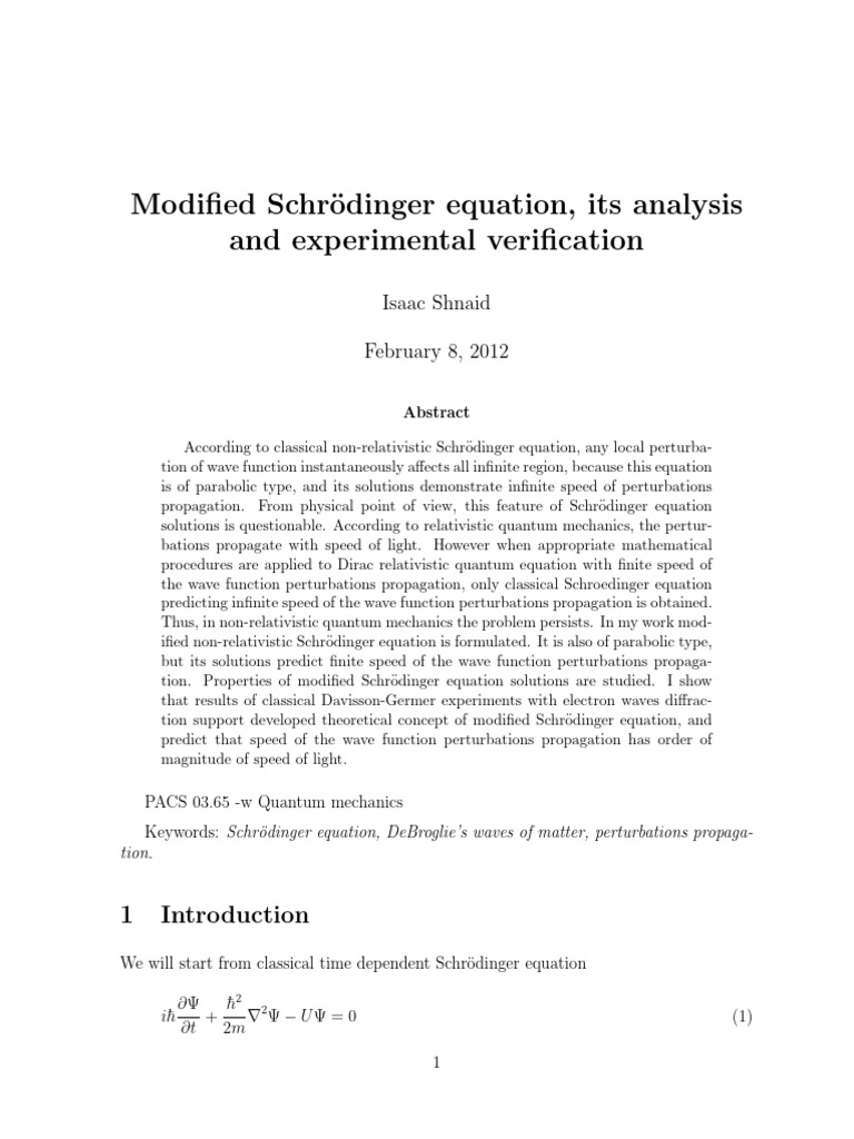 2012 Modified Schro Dinger Equation Its | PDF | Wave Function | Waves