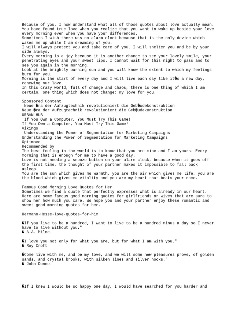 Good morning again | PDF | Love