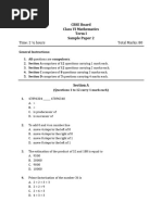CBSE Sample Paper Class 6 Maths 2026 Set 1 PDF Download | PDF | Numbers ...