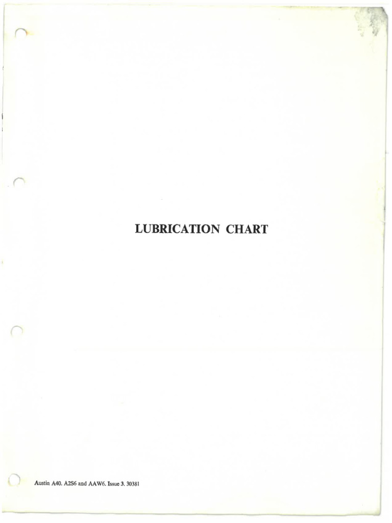 Lubrication Chart | PDF