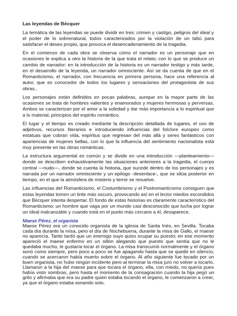 Las Leyendas de Bécquer | PDF