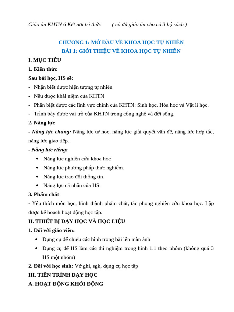 KHTN 6 kết nối | PDF