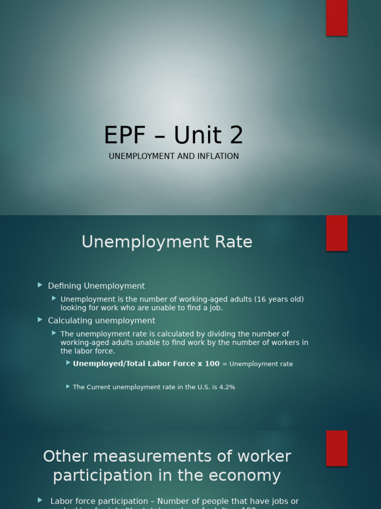 EPF - Unit 2 Unemployment and Inflation | PDF | Unemployment | Inflation
