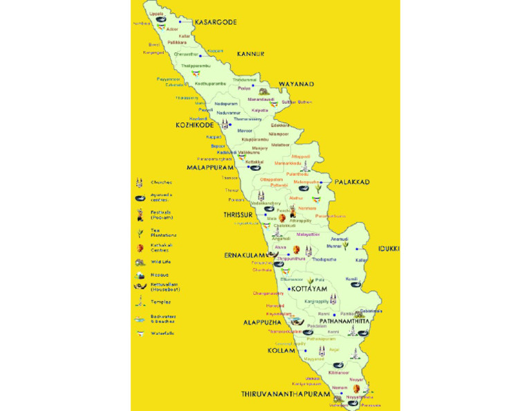 Kerala Tourism - Map | PDF