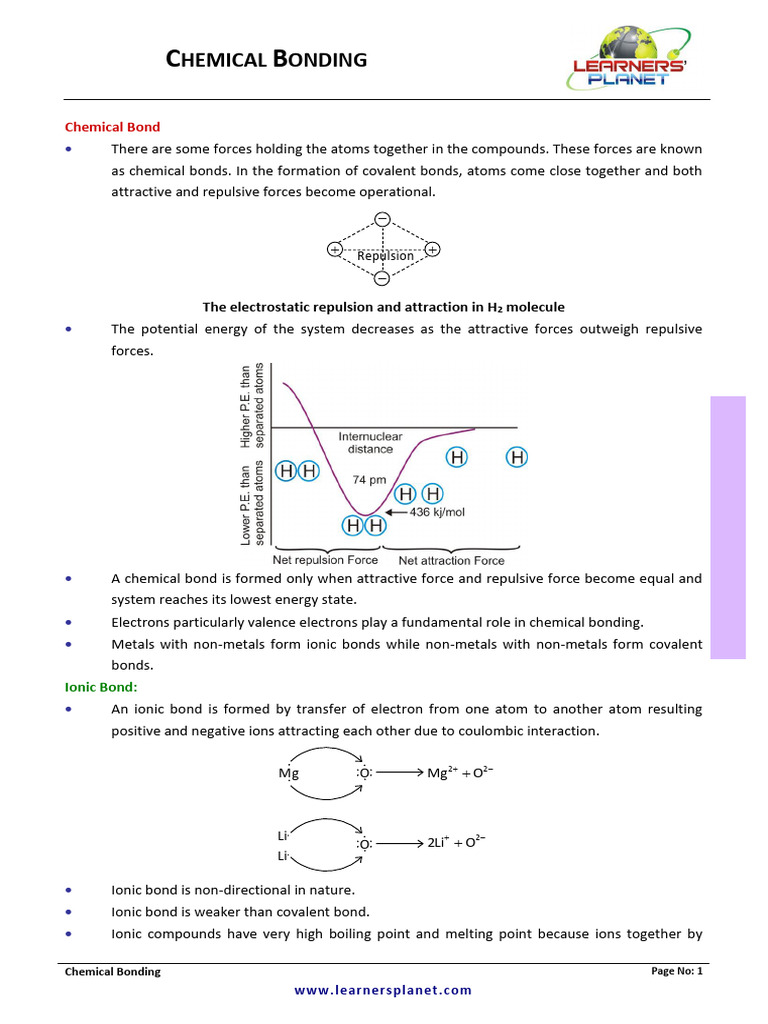 Chemical Bonding | PDF | Ionic Bonding | Chemical Bond