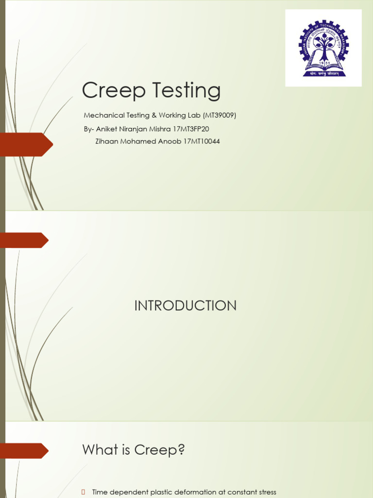 Creep Ppt Lab | PDF | Creep (Deformation) | Deformation (Engineering)