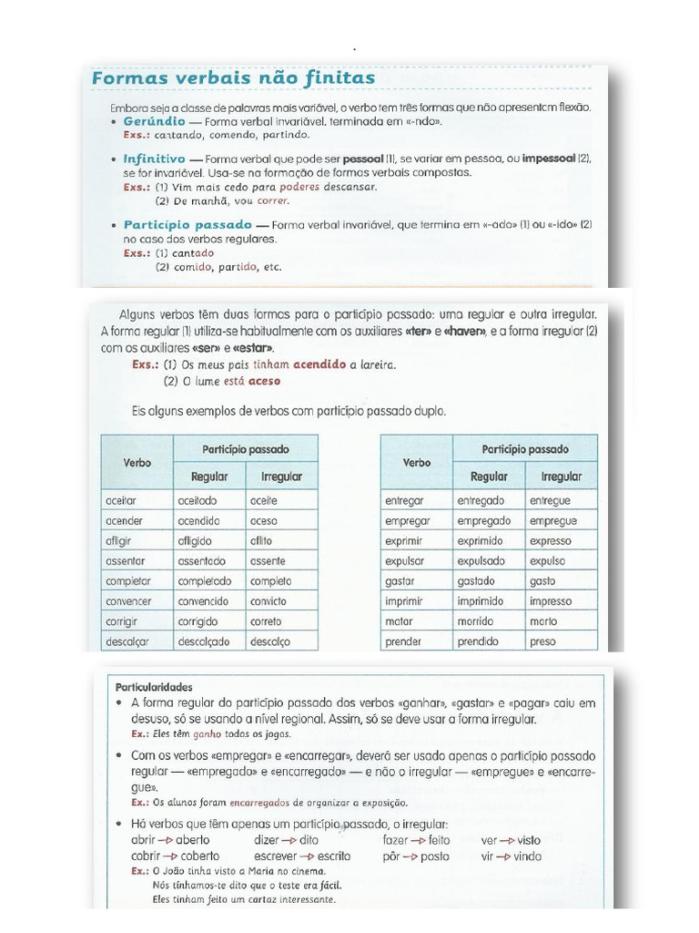 Formas Verbais N o Finitas | PDF