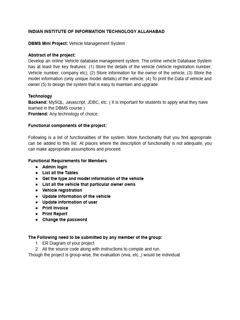 3 - Vehicle Managment System | PDF