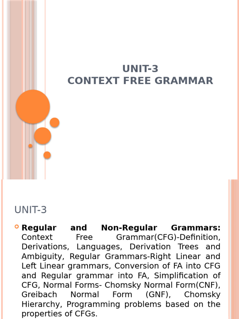 Unit-3._Context_Free_Grammar[1] | PDF | Mathematics | Syntax