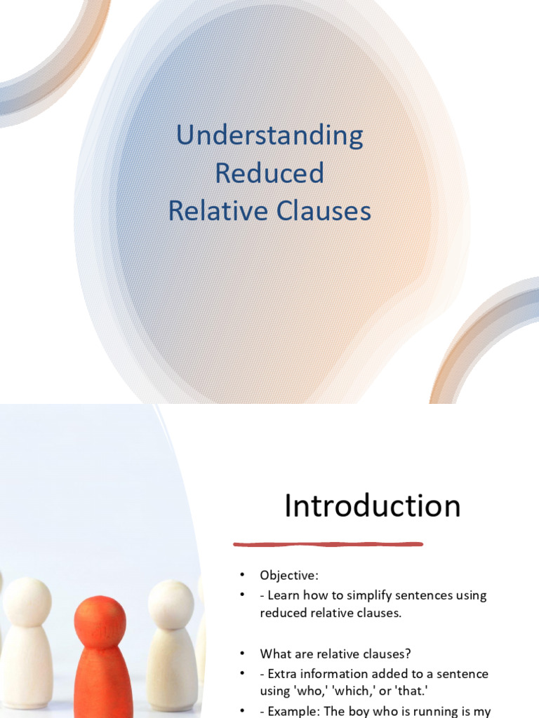 Reduced Relative Clauses Presentation | PDF | Clause | Verb