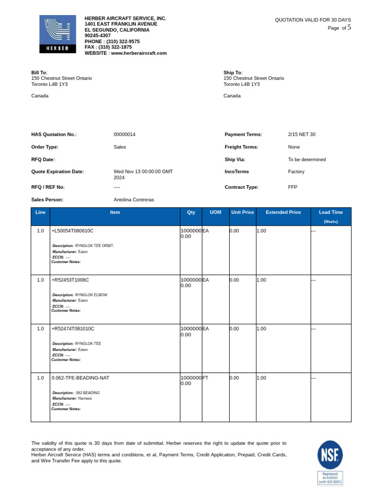 Quote Template (3) | PDF | Indemnity | Credit Card