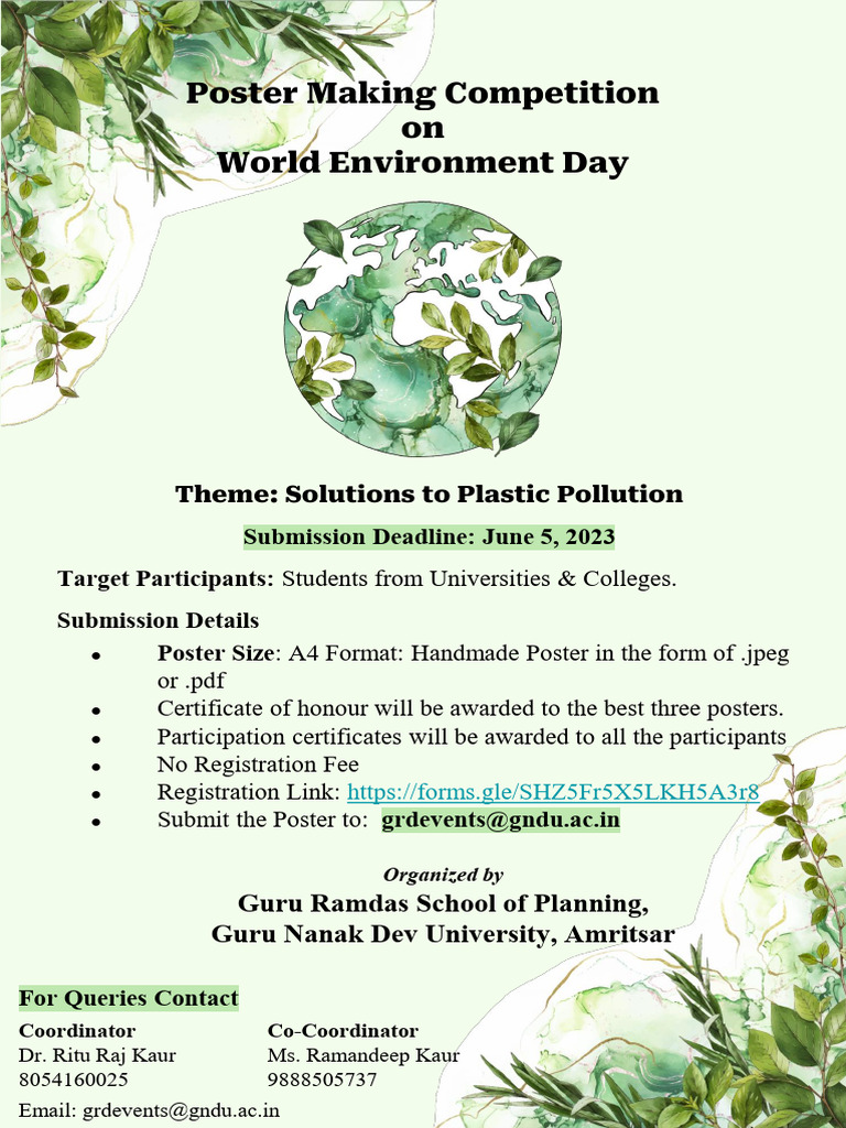Poster Making Brochure - World Environment Day | PDF