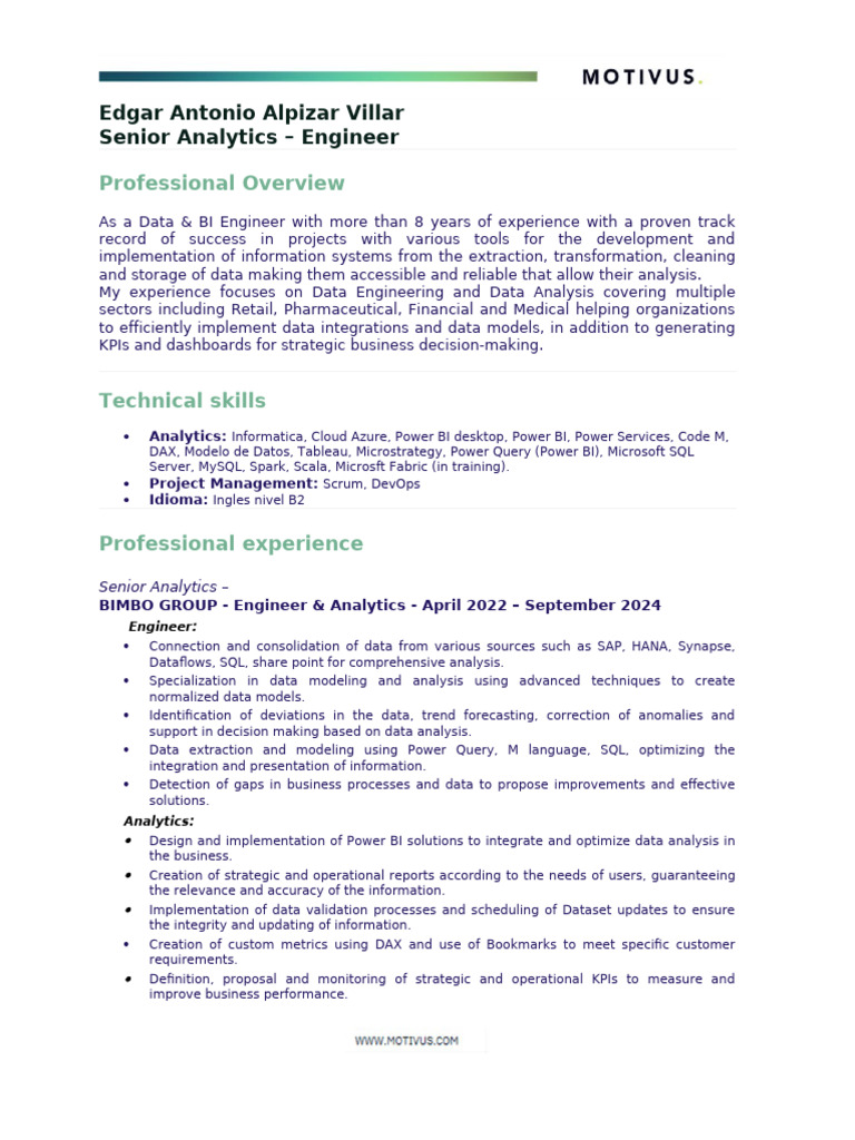 Edgar - Alpizar@motivus - Com - 240913 - A-E - ENG | PDF | Performance Indicator | Analytics