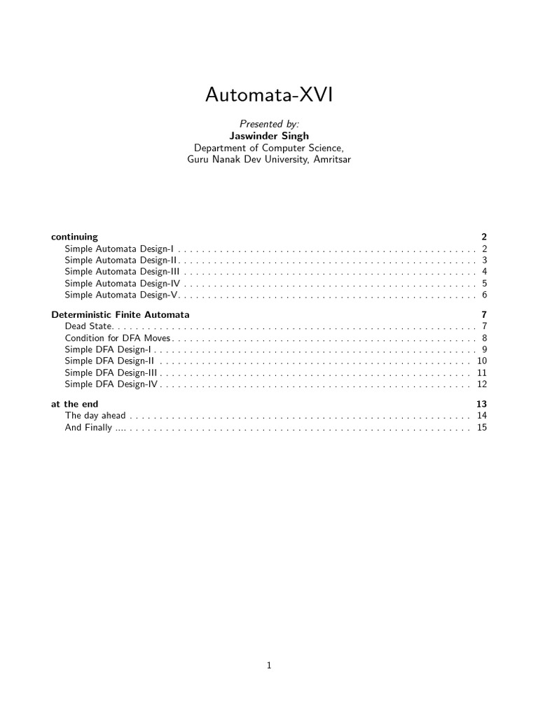 Part16Handouts-1 | PDF | Automata Theory | Models Of Computation