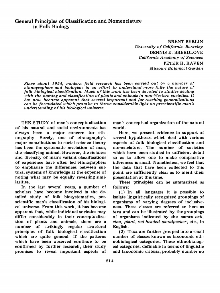 Folk Biology: Classification Insights | PDF | Taxonomy (Biology) | Taxon