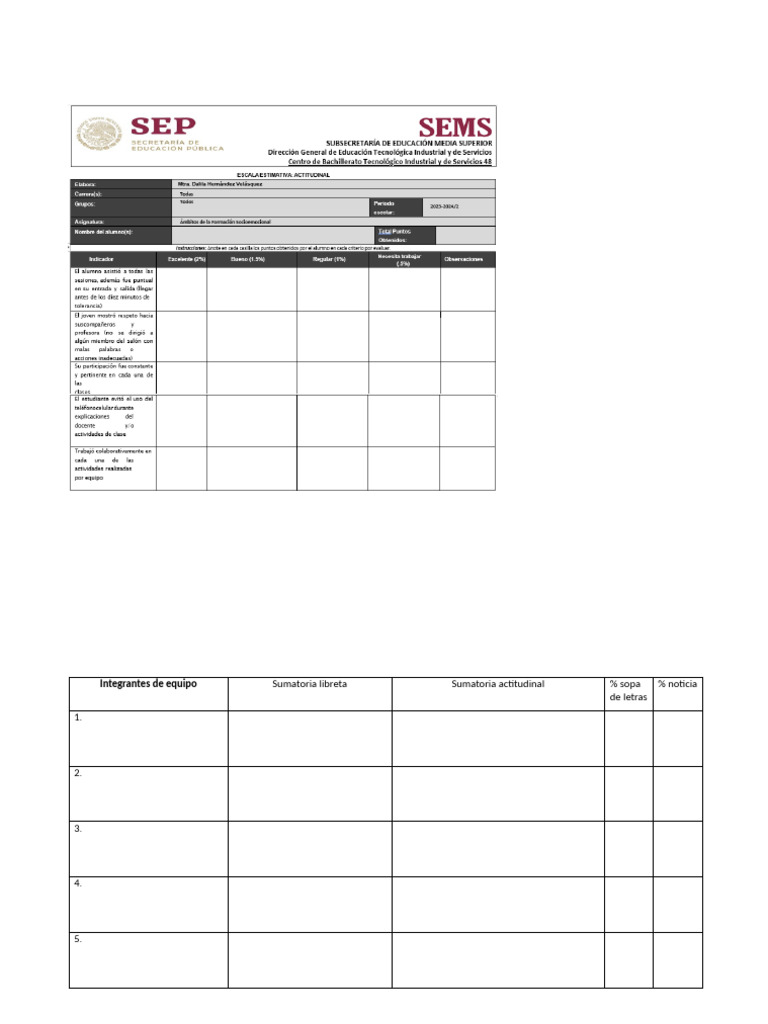 Actitudinal - Escala de Valores | PDF