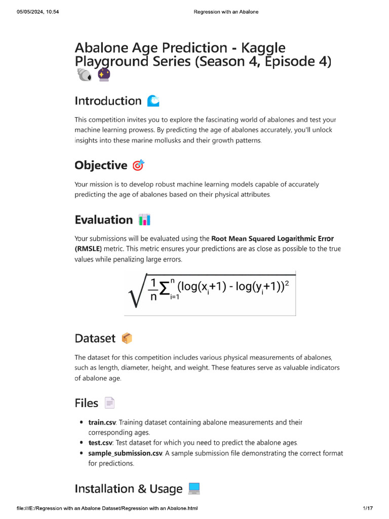 Regression With An Abalone Dataset | PDF