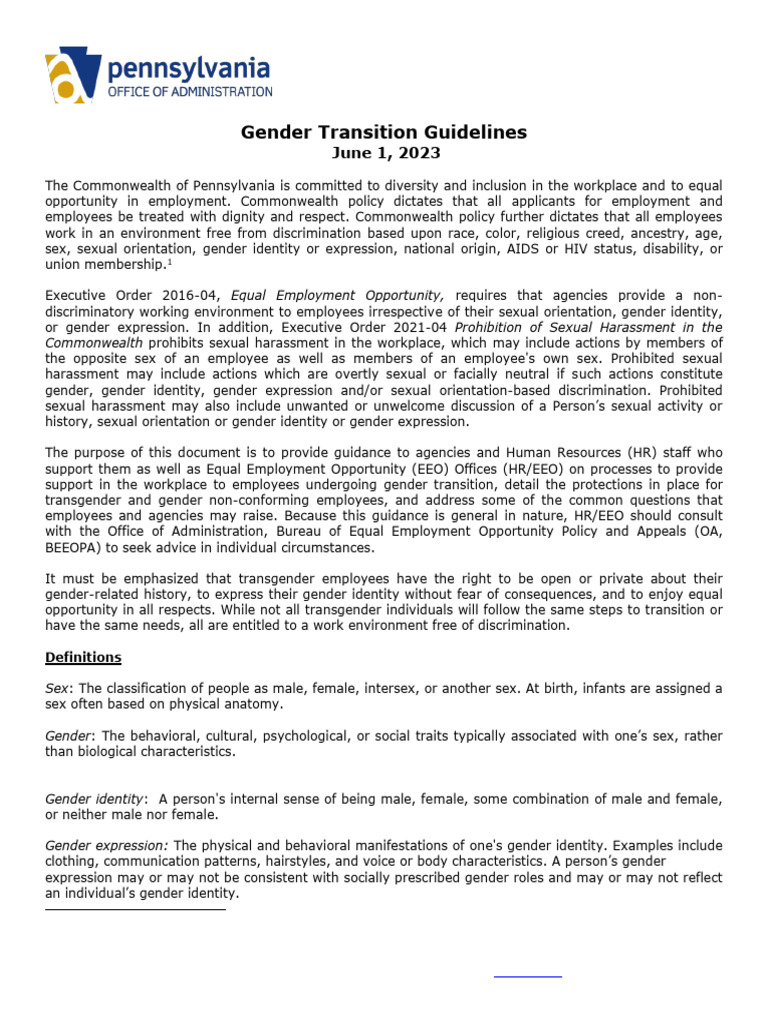 gender-transition-guidelines | PDF | Gender | Gender Studies