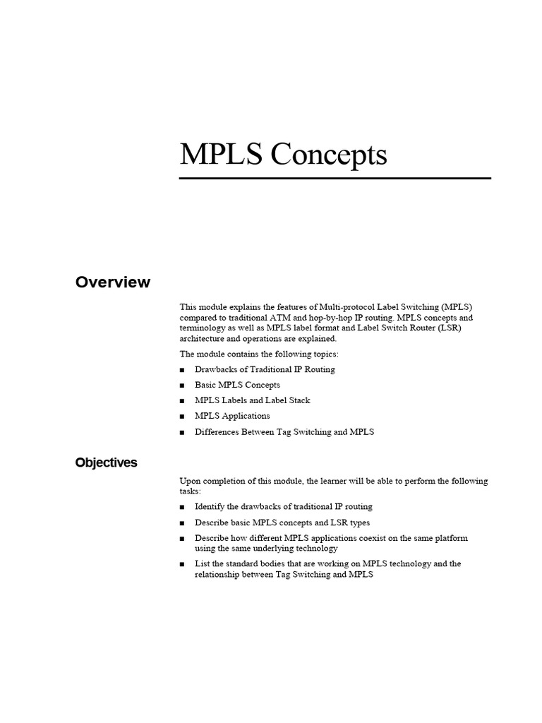 CISCO-MPLS-Concept | PDF | Networking | Multiprotocol Label Switching