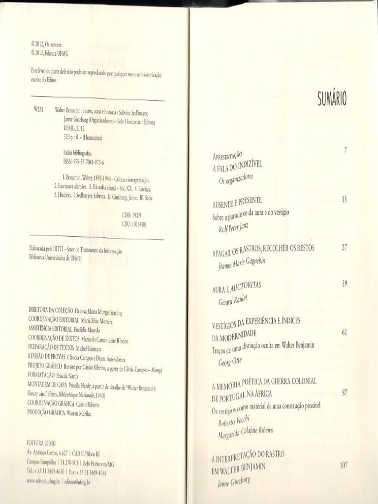 Ausente e Presente - Janz Rolf Peter - Rastro Aura História | PDF