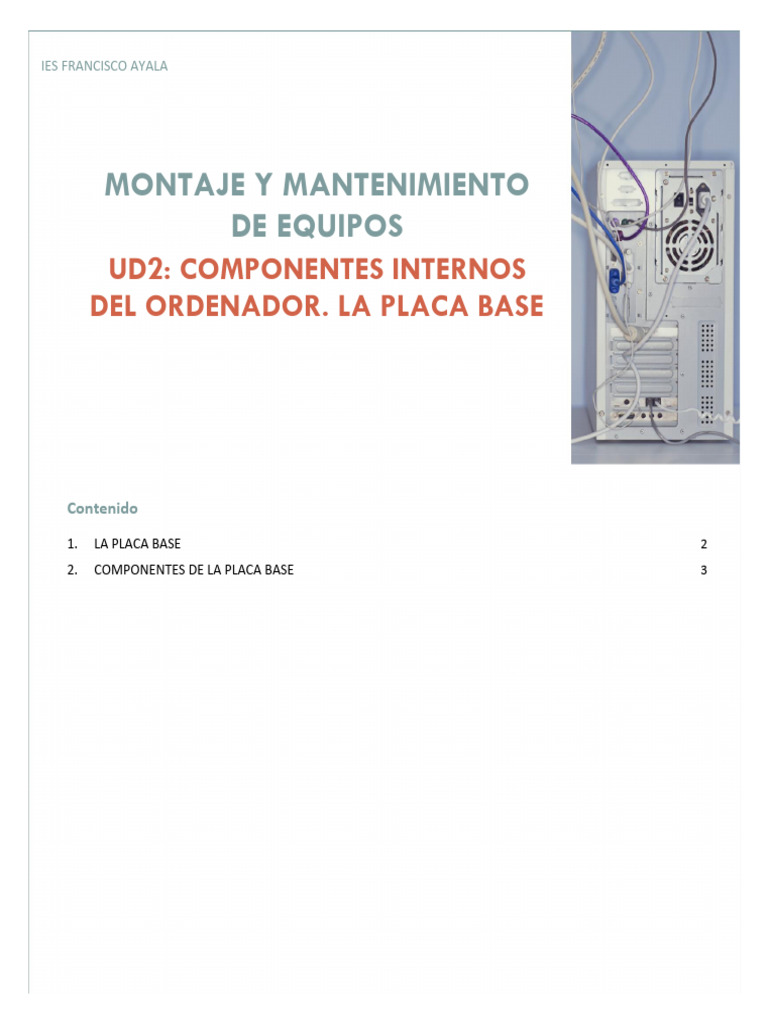 MME - UD2 PlacaBase Libro | PDF | USB | Memoria de acceso aleatorio