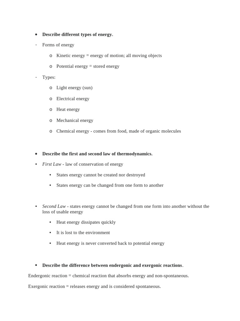 Study Guide Quiz Chapter 6 | PDF