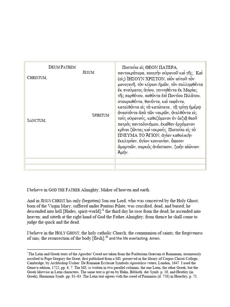 Aposteles' Creed | PDF | Hell | Religious Belief And Doctrine