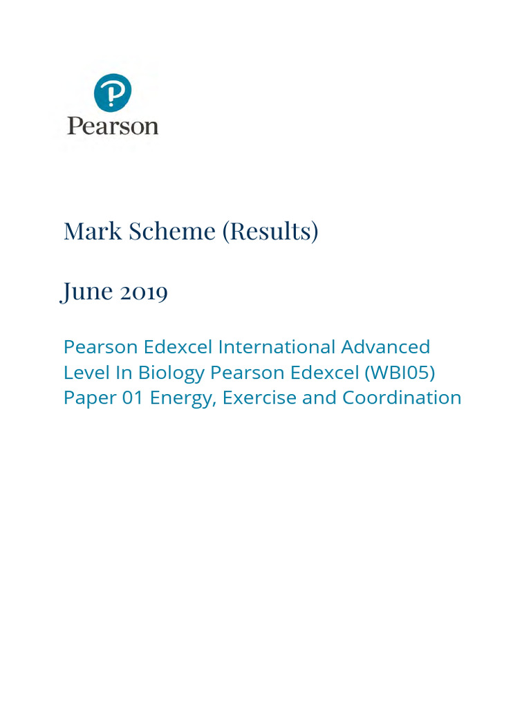 June 2019 (IAL) MS - Unit 5 Edexcel Biology A-Level | PDF | Cellular Respiration | Chemical Synapse