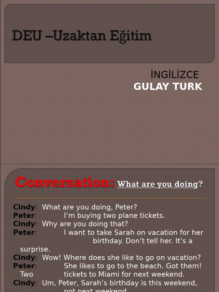 Uzaktan E - Itim - Ders 8 Pre. Cont 2 | PDF