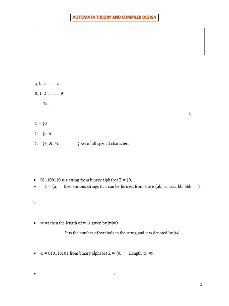 ATCD UT1 Material - 220816 - 203517 | PDF | Automata Theory | Syntax (Logic)