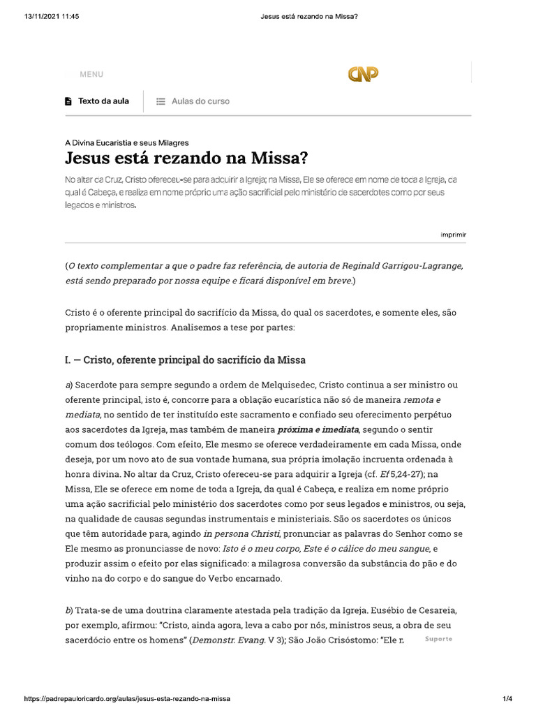 ADE.10 - Jesus Está Rezando Na Missa | PDF