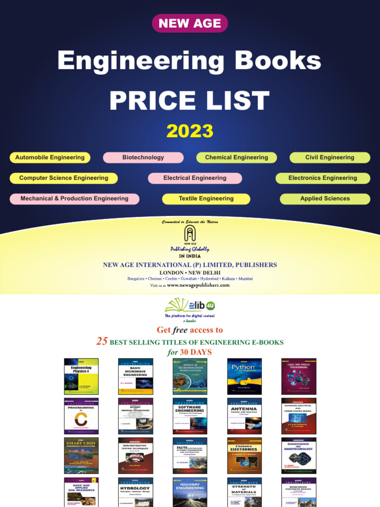 Engineering - List of NEW AGE Print Books - 2023 | PDF | Biotechnology ...